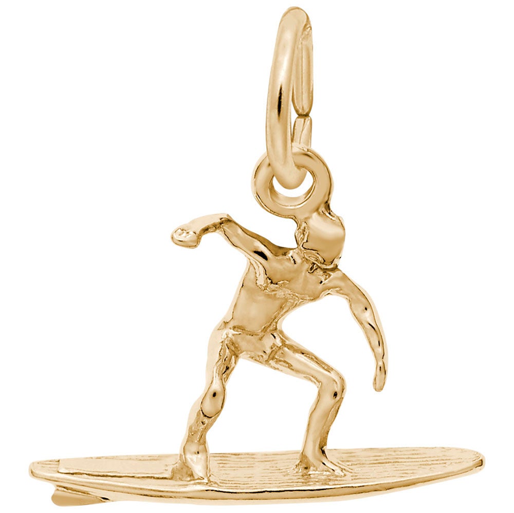 REMBRANDT 14K GOLD SURFER CHARM # 1613 | Kiki's Perkins Cove